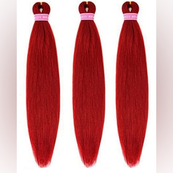 Hair | Pre Stretched Braiding Hair 3 Packs 28 Inch Red | Poshmark